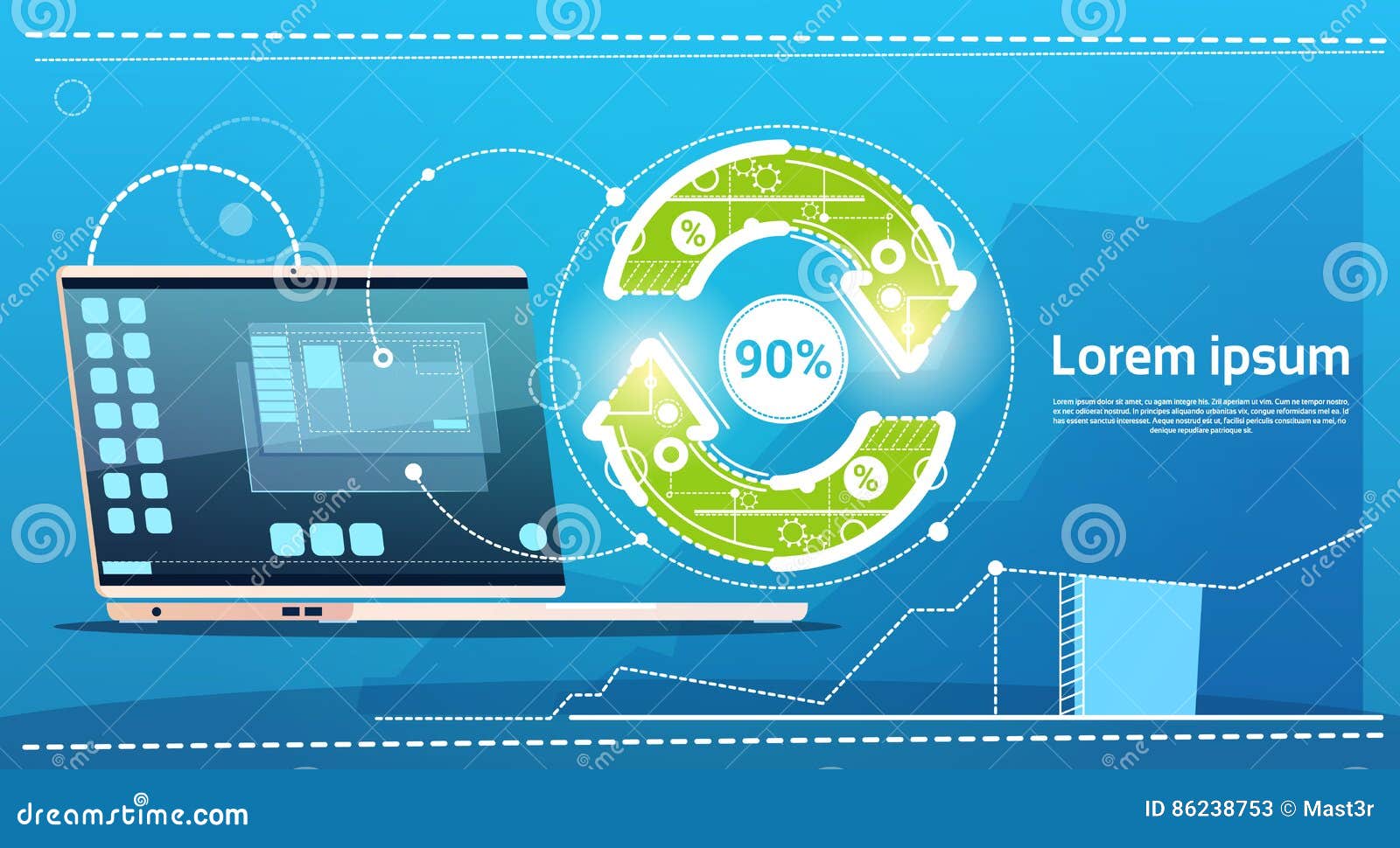 Laptop Computer Update Arrow Finance Success Concept Stock Vector ...