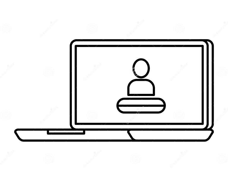 Laptop Computer with User Acount Stock Illustration - Illustration of ...