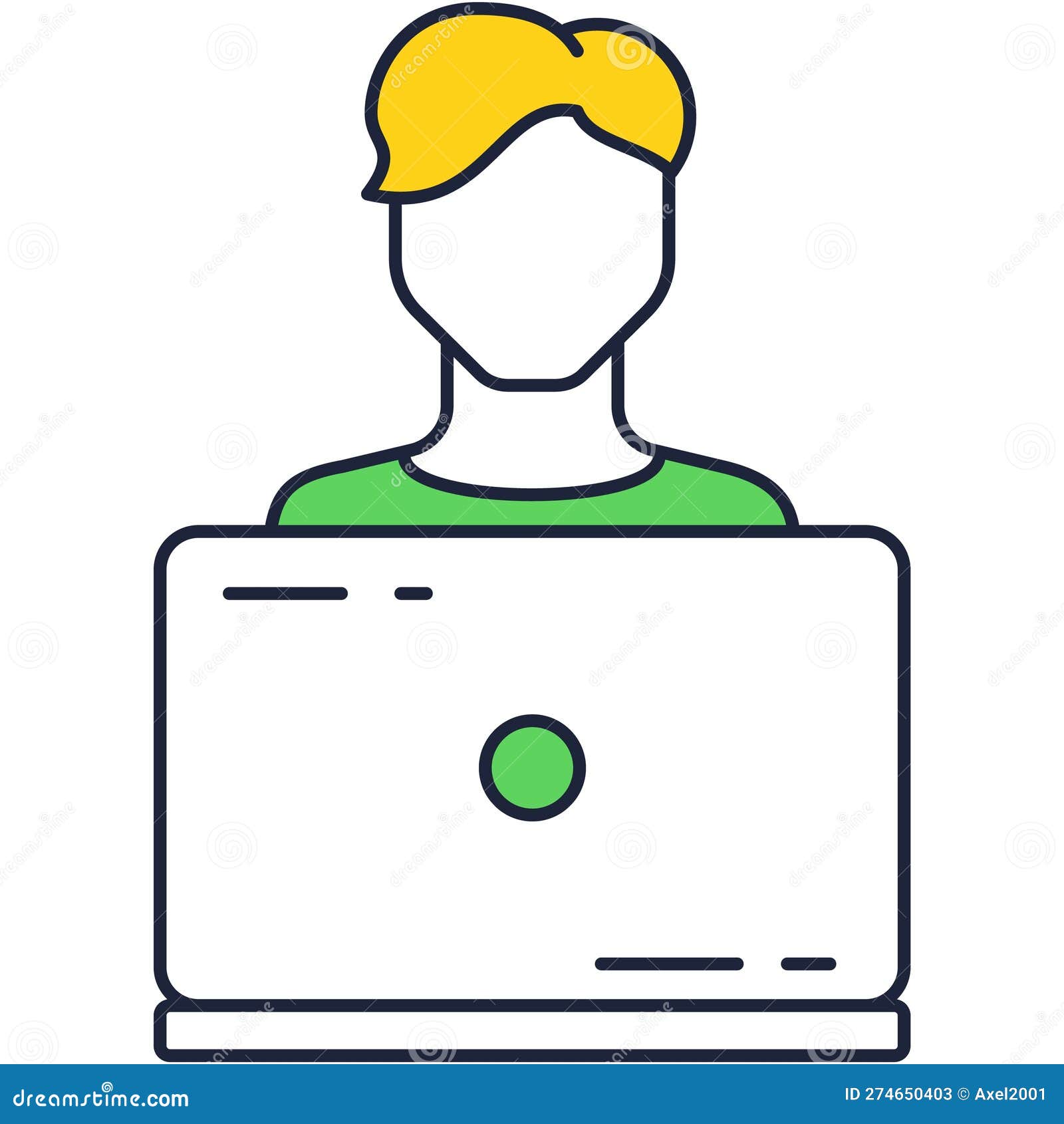 Laptop Computer User Icon Vector Isolated on White Stock Vector ...