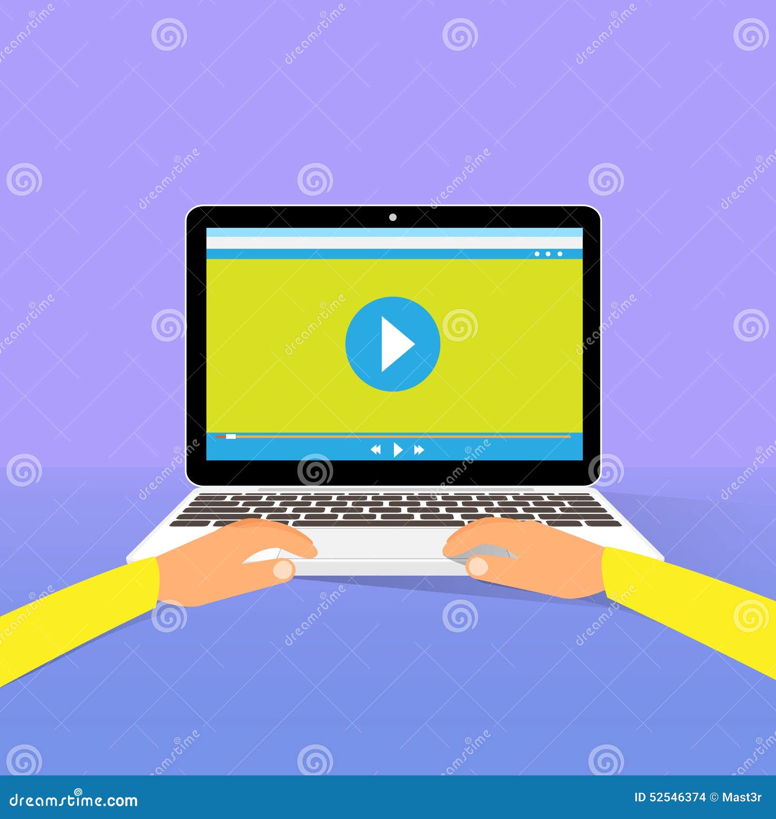 Movie Player Play Button Vector Icon On White Background. Flat Vector ...