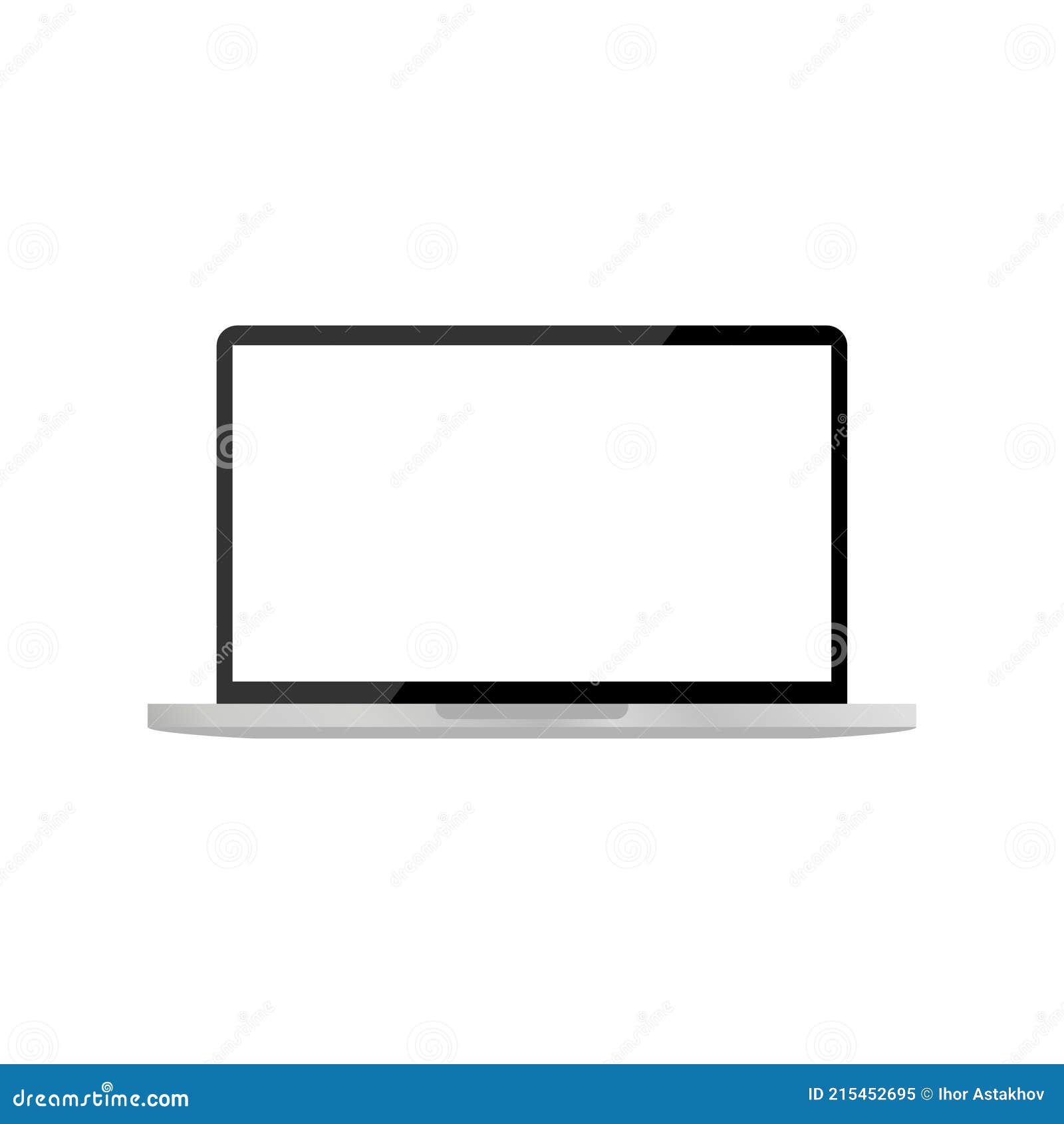 Laptop , Computer on White Backgraund . Metal Laptop Icon . Silver ...