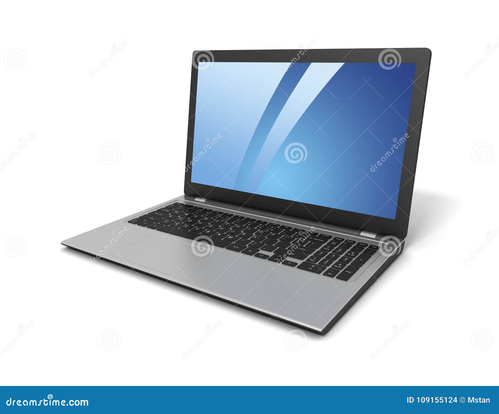 Laptop Computer on White Background Stock Illustration - Illustration ...