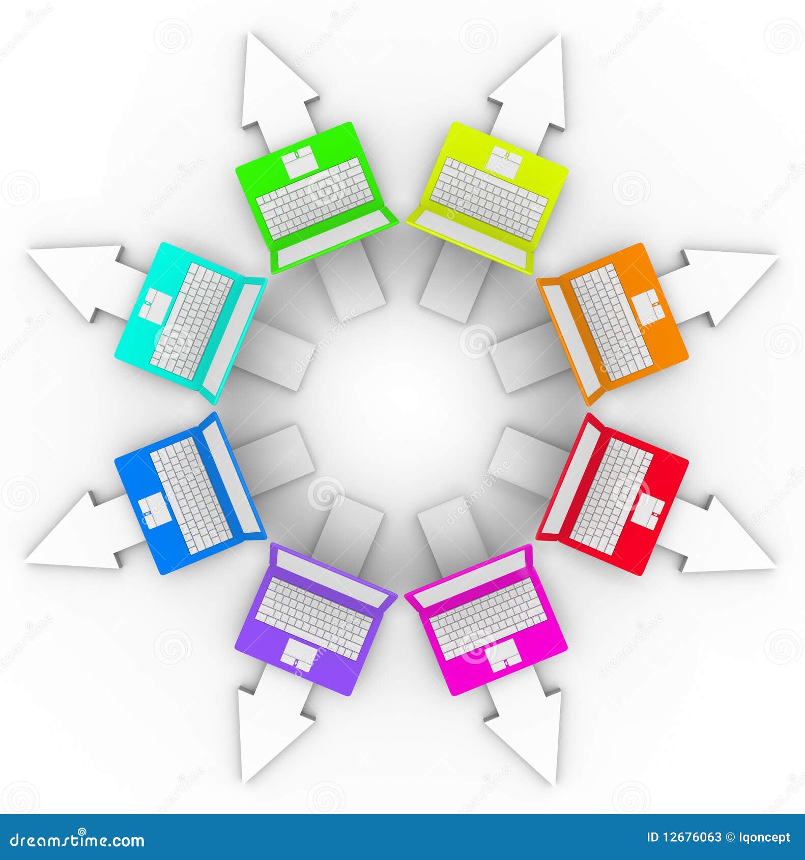 Laptop Computers on Arrows stock illustration. Illustration of ...