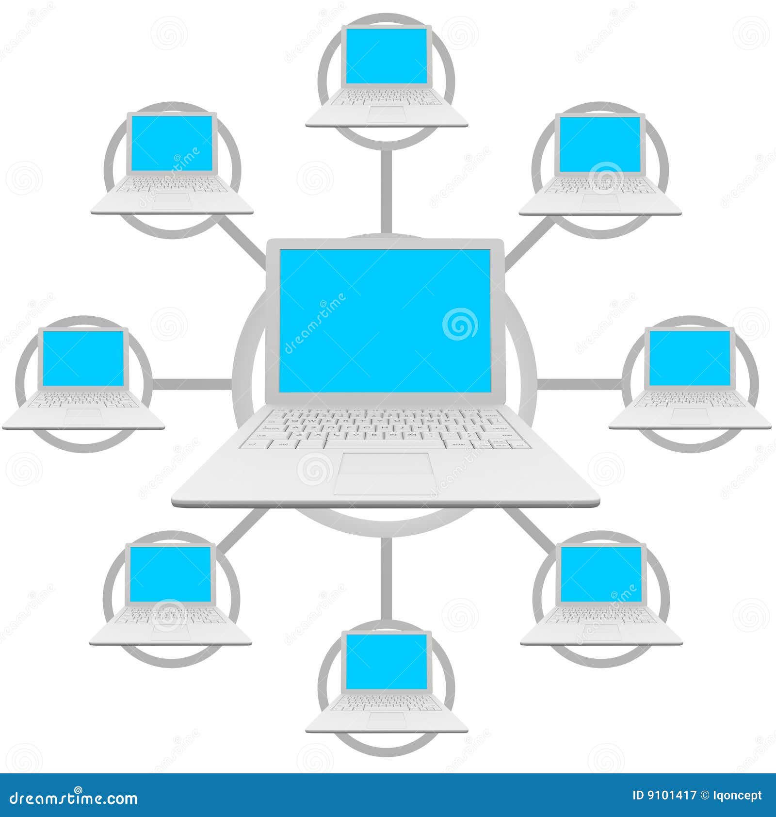 Laptop Computers - Social Network Grid Stock Illustration ...