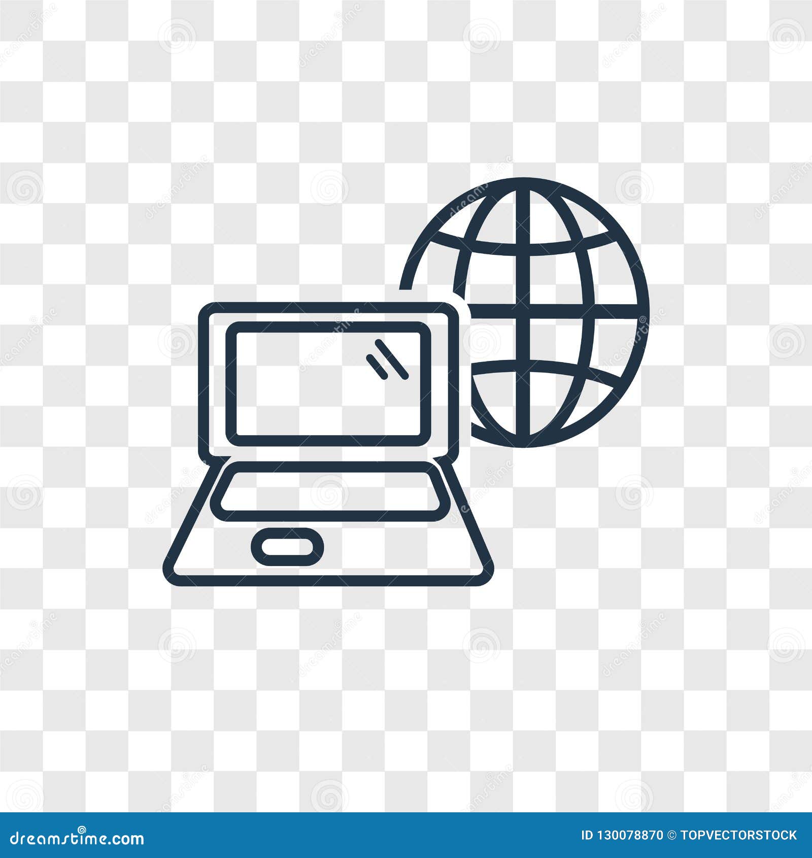 Laptop Concept Vector Linear Icon Isolated on Transparent Background ...
