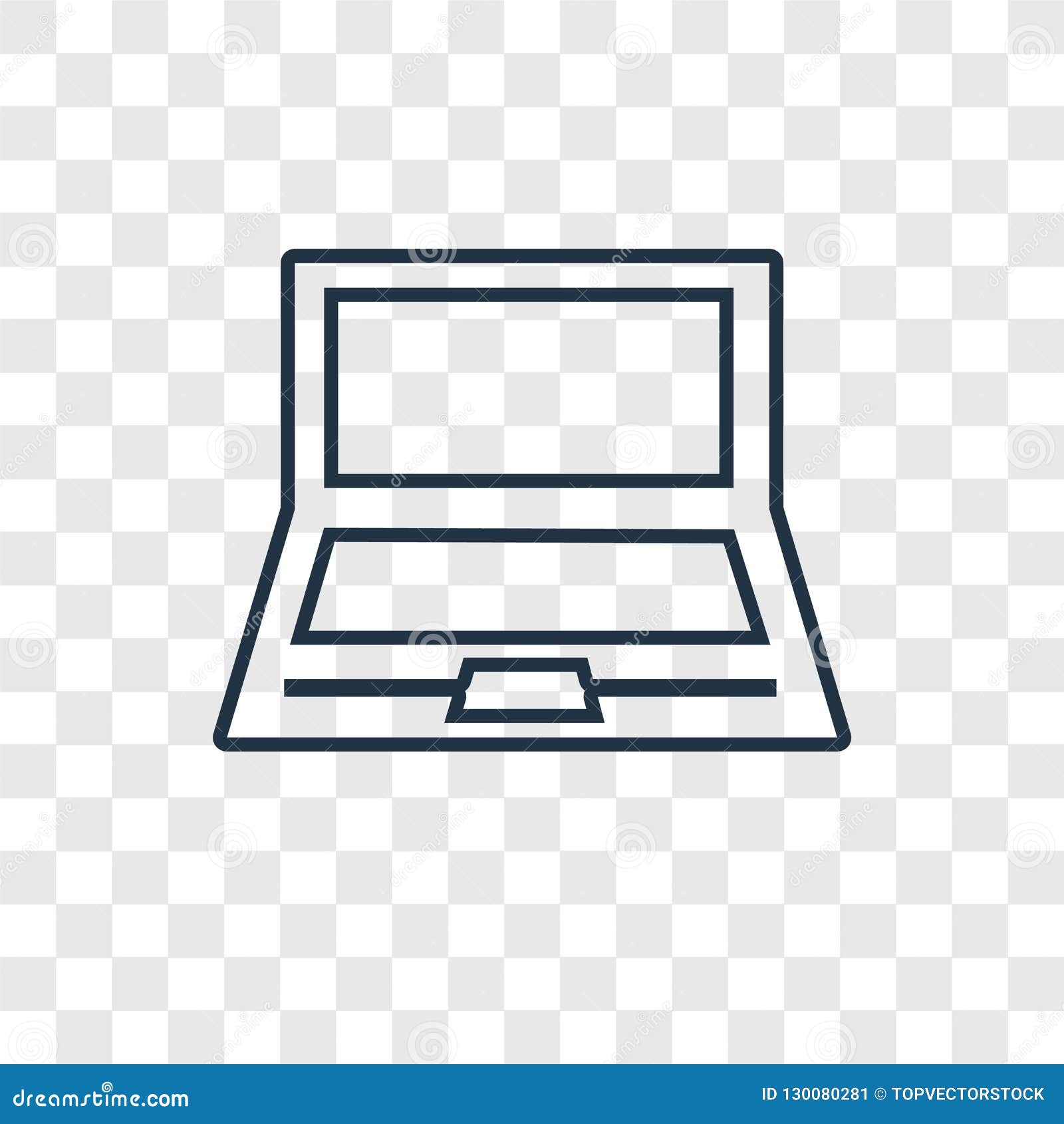 Laptop Concept Vector Linear Icon Isolated on Transparent Background ...