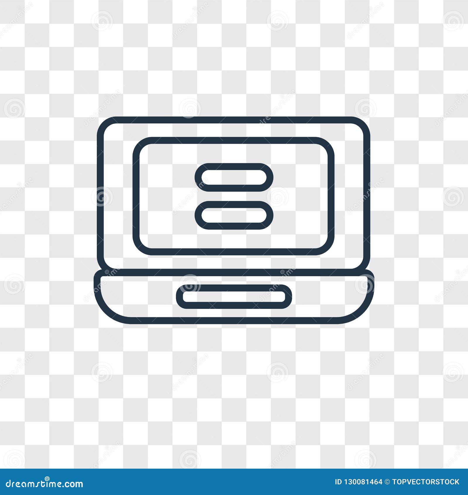 Laptop Concept Vector Linear Icon on Transparent Backgr Stock Vector ...