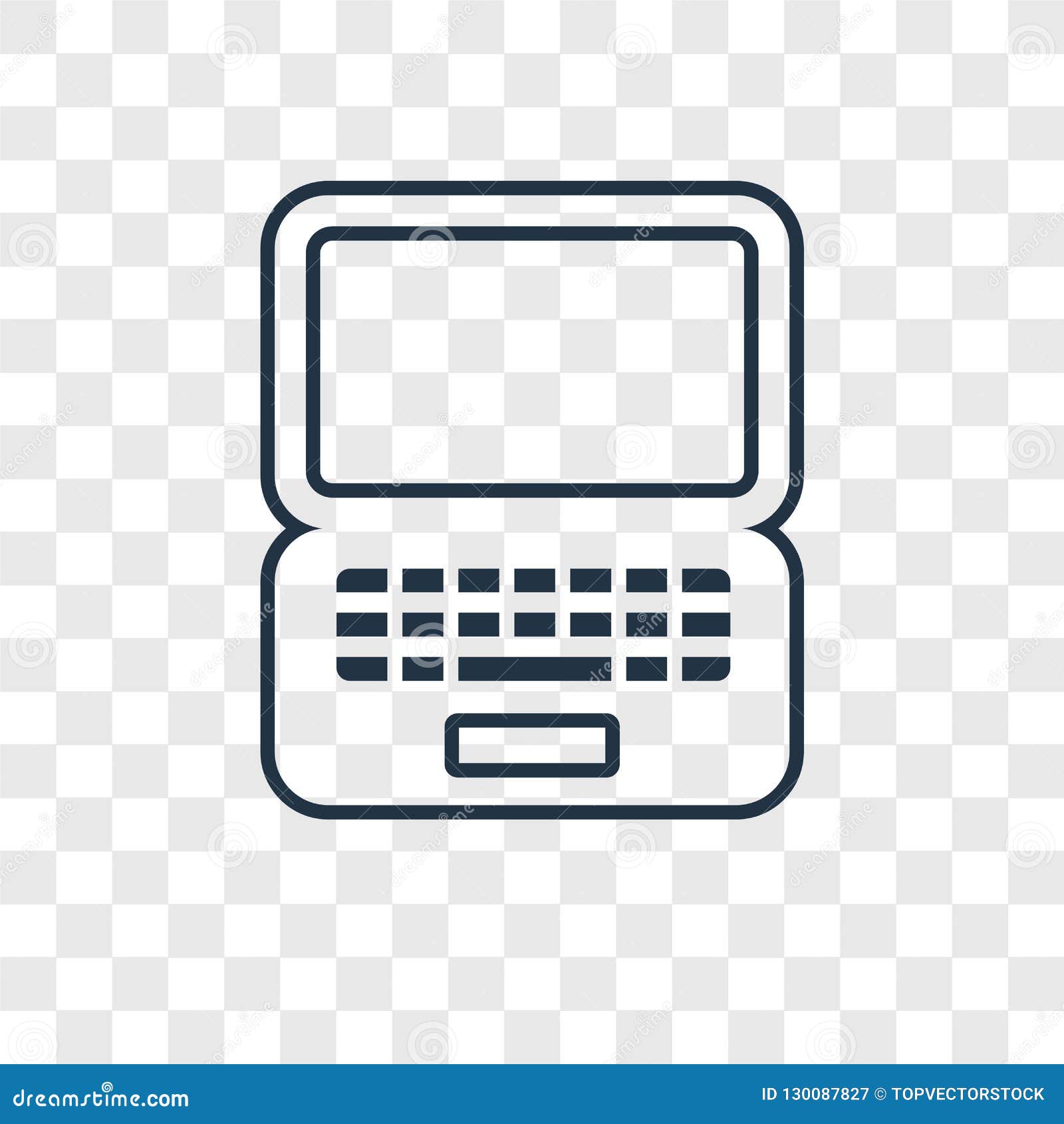 Laptop Concept Vector Linear Icon Isolated on Transparent Background ...