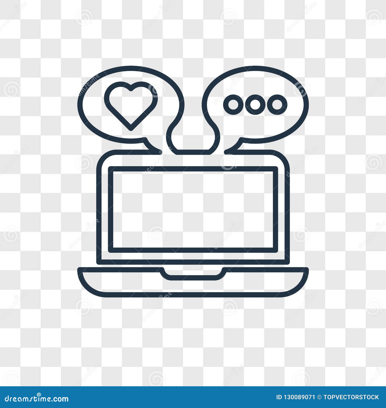 Laptop Concept Vector Linear Icon Isolated on Transparent Background ...