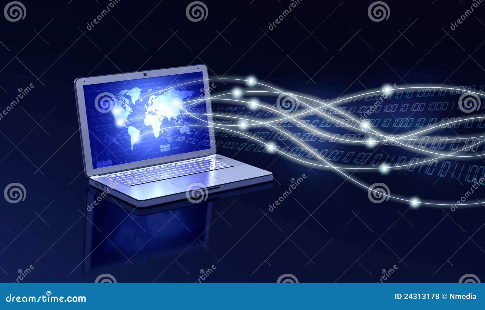 Laptop Connection Concept stock illustration. Illustration of exchange ...