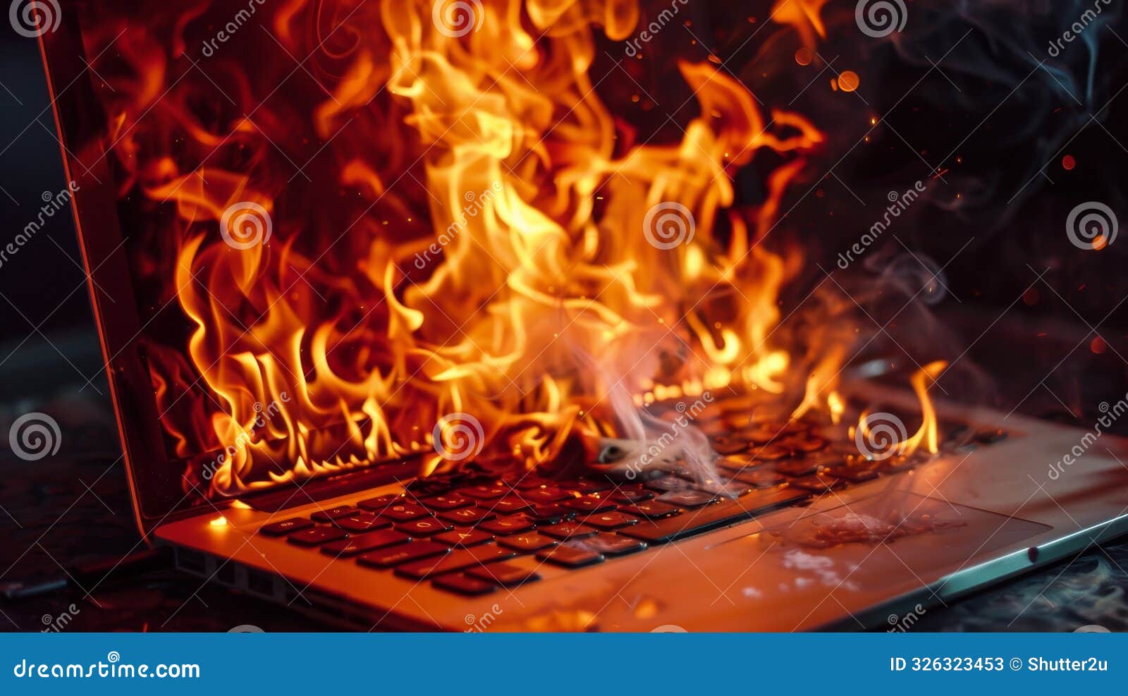 Laptop Consumed by Flames after a Marathon of Use Never Once Shutting ...