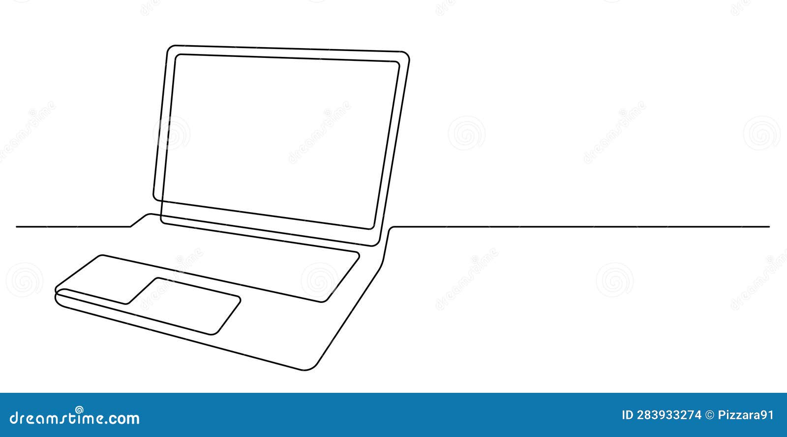 Laptop in Continuous Line Drawing Minimalism Style Stock Vector ...