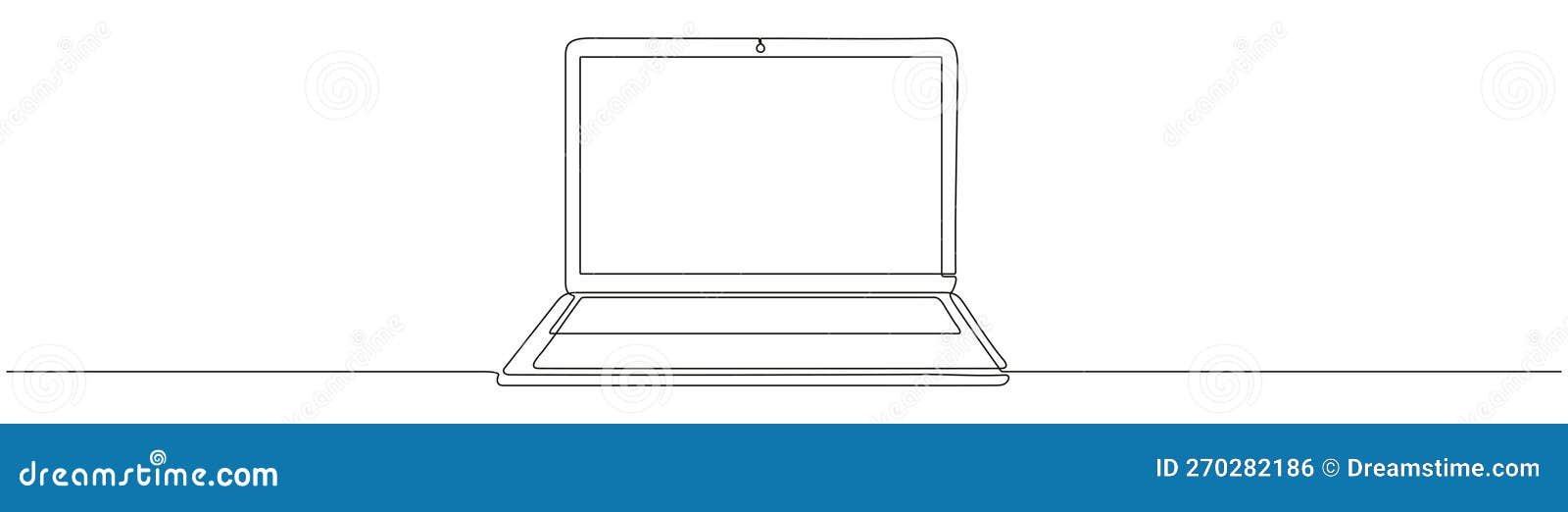 Laptop Continuous Line Drawing. Stock Vector - Illustration of internet ...