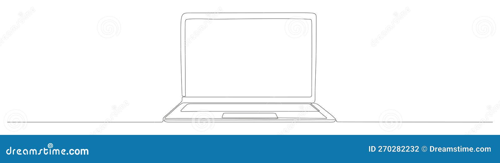 Laptop Continuous Line Drawing. Stock Vector - Illustration of ...