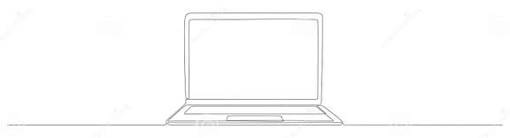 Laptop Continuous Line Drawing. Stock Vector - Illustration of ...
