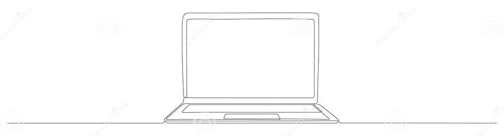 Laptop Continuous Line Drawing. Stock Vector - Illustration of ...