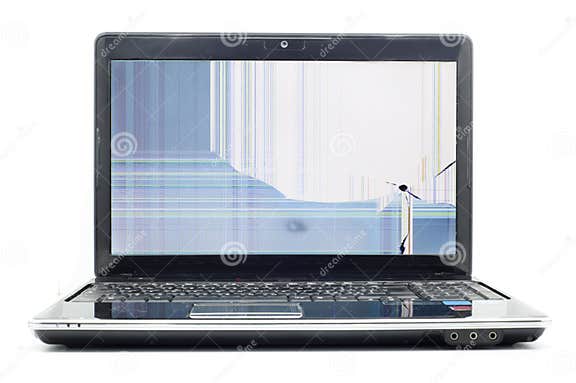 Unbranded Laptop Cracked LCD Screen Stock Image - Image of cover ...