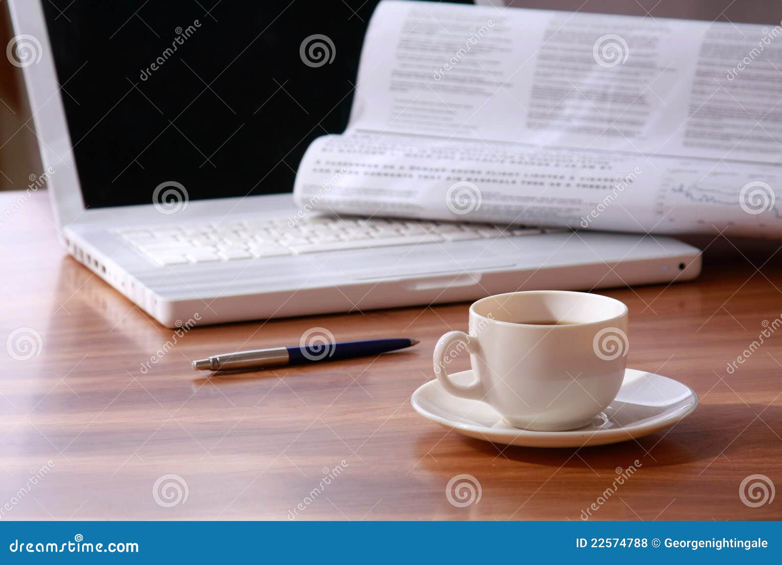 Laptop and a cup of tea stock photo. Image of drink, lifestyle - 22574788