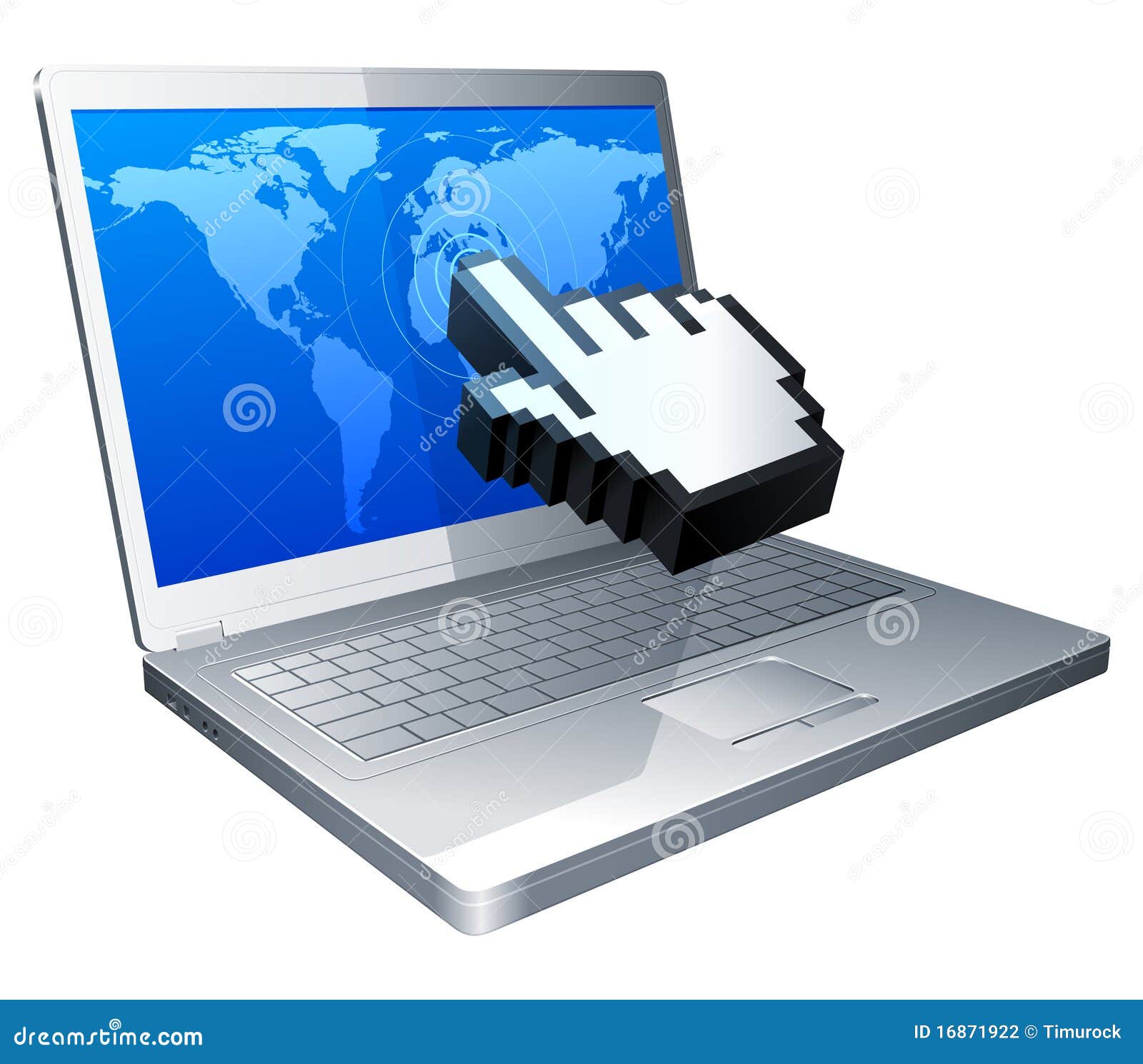 Laptop and cursor. stock vector. Illustration of keyboard - 16871922