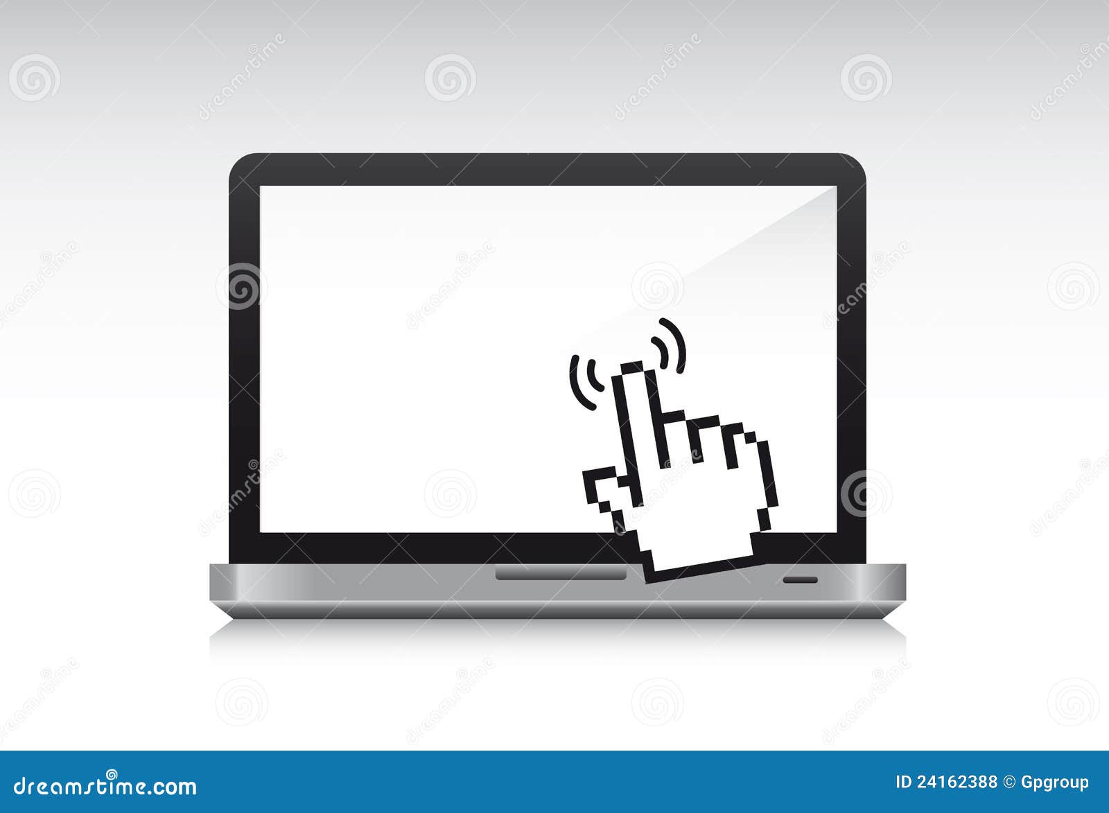 Laptop with cursor stock illustration. Illustration of portable - 24162388