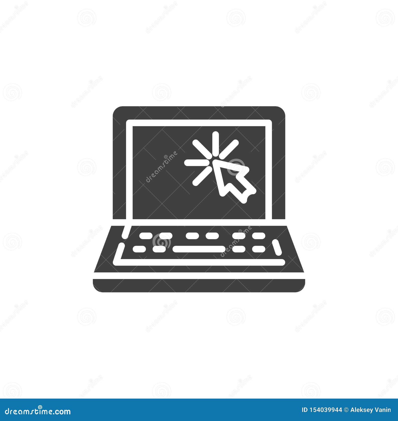 Laptop With Cursor Hand Drawn Outline Doodle Icon. Cartoon Vector ...