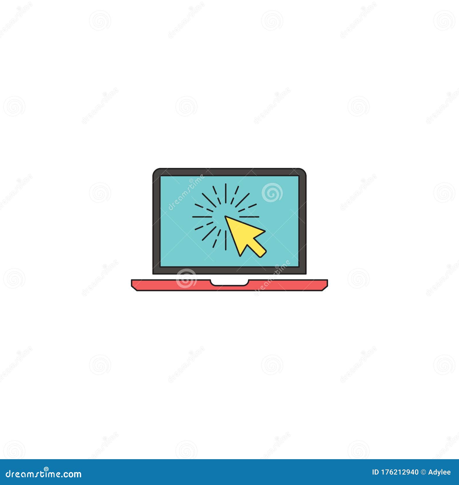 Laptop Cursor Click Vector Icon Symbol Isolated on White Background ... Laptop Cursor Click Vector Icon Symbol Isolated on White Background ...