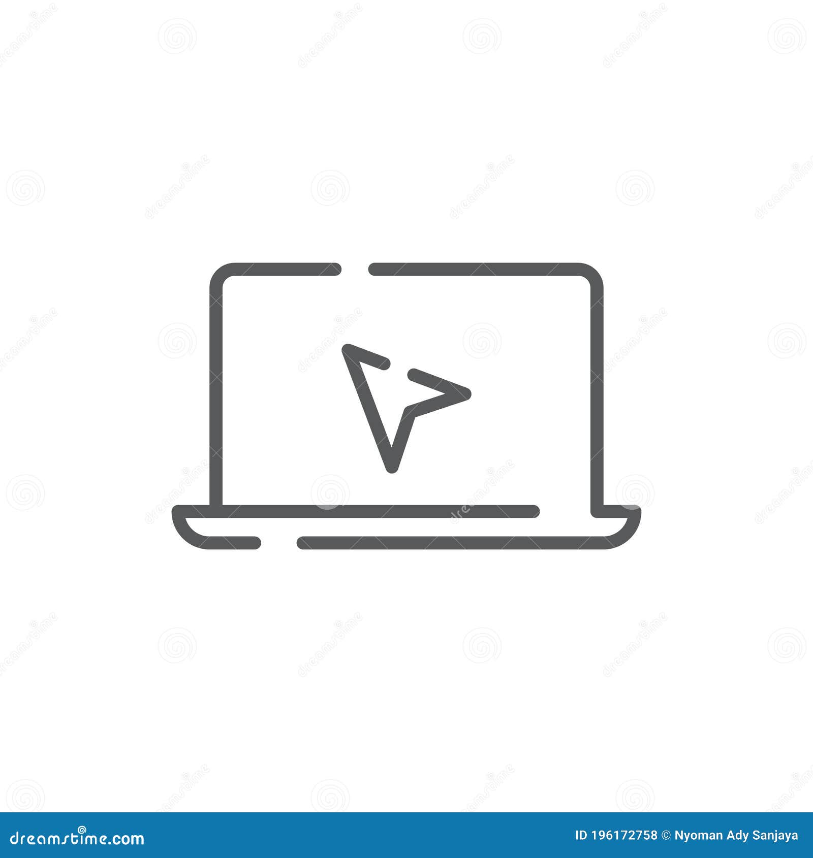 Laptop Cursor Click Vector Icon Symbol Isolated on White Background ... Laptop Cursor Click Vector Icon Symbol Isolated on White Background ...