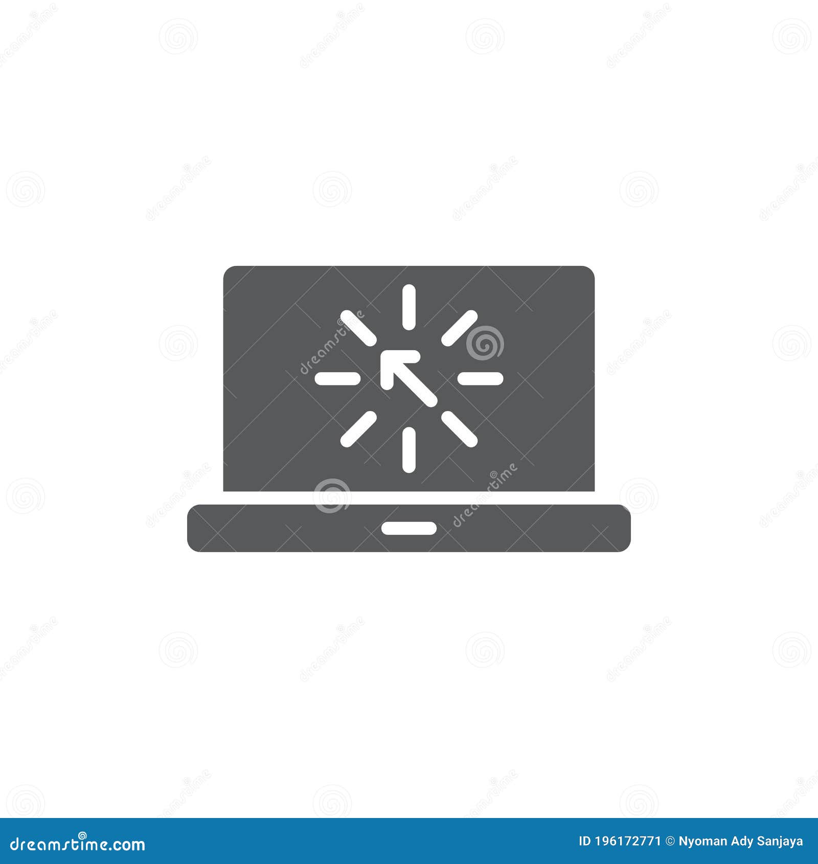Laptop Cursor Click Vector Icon Symbol Isolated on White Background ...