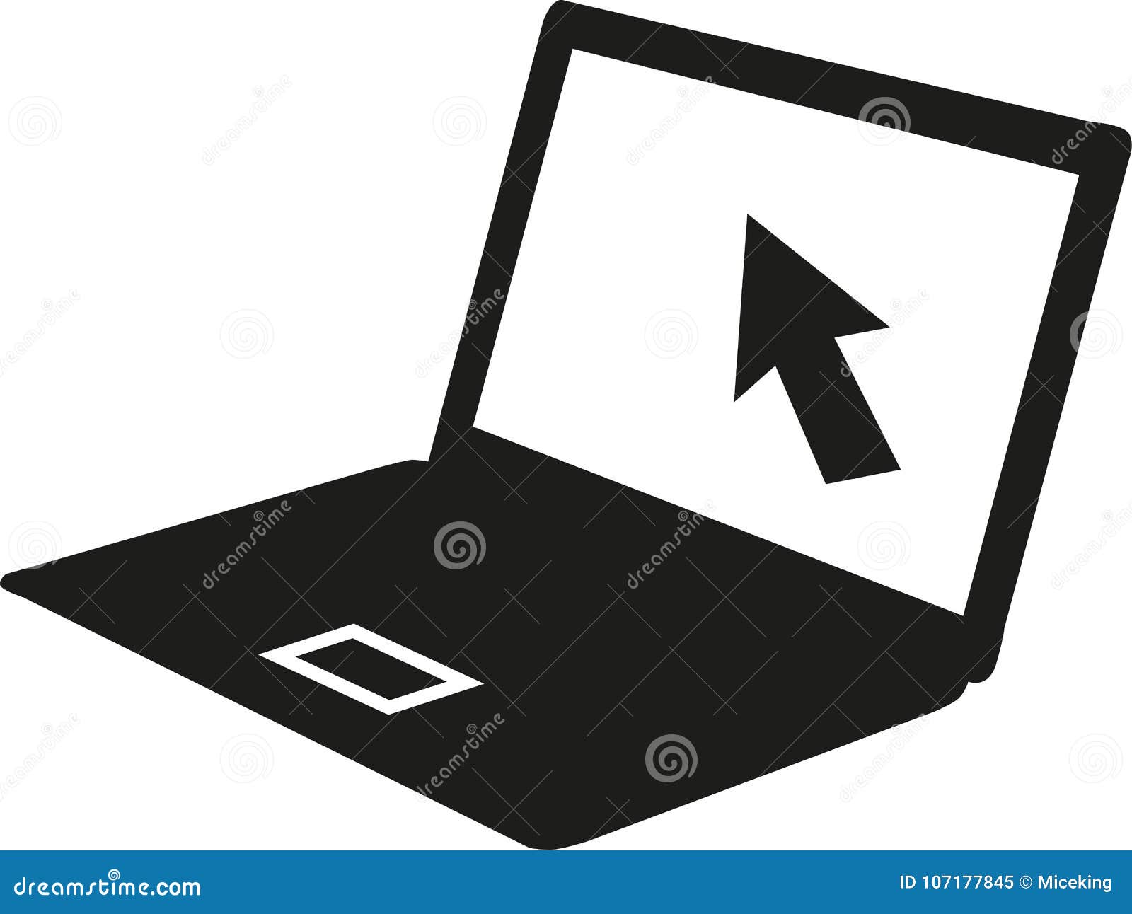Laptop with cursor stock vector. Illustration of symbol - 107177845