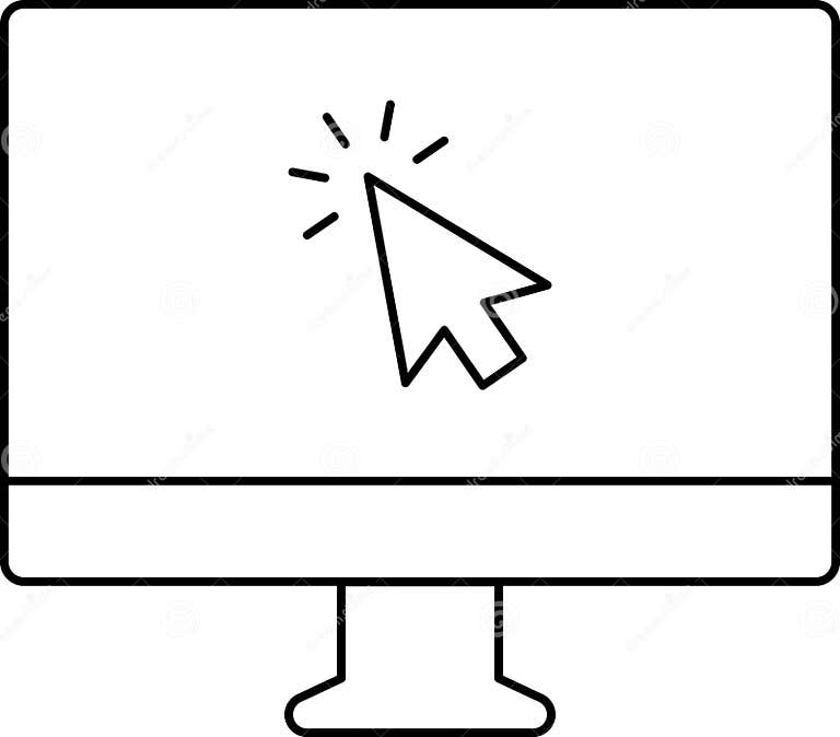 Laptop with Cursor on Screen. Click in Laptop Vector Icon. Computer ...