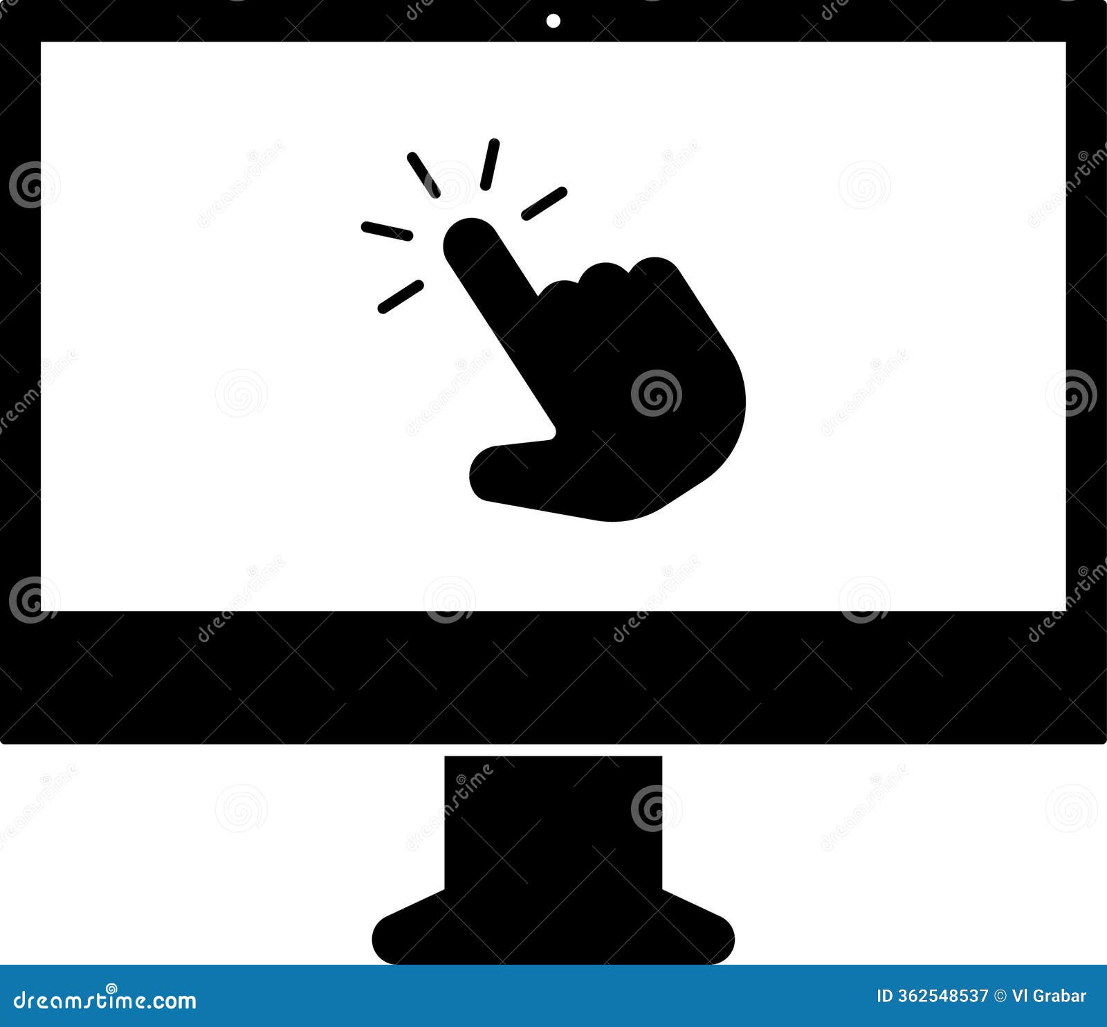 Laptop with Cursor on Screen. Click in Laptop Vector Icon. Computer ...