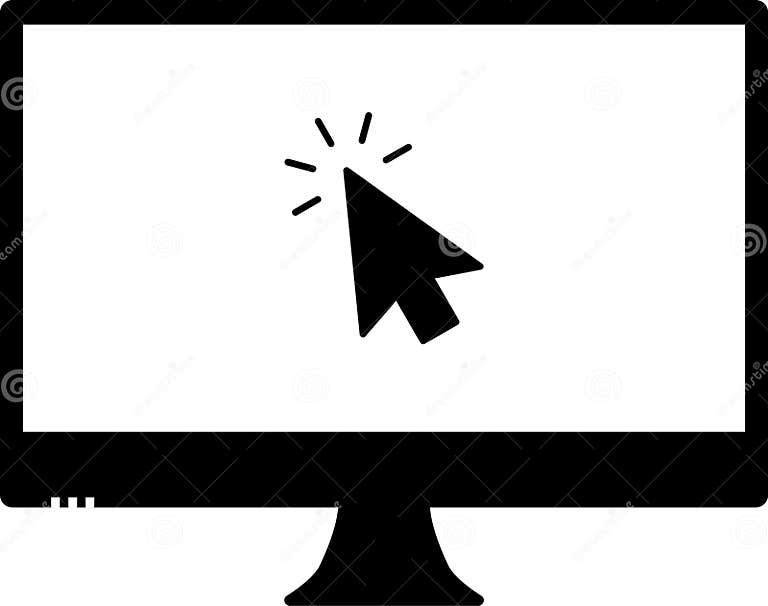 Laptop with Cursor on Screen. Click in Laptop Vector Icon. Computer ...