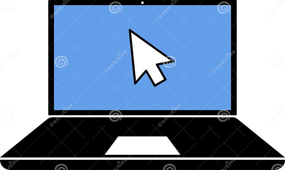 Laptop with Cursor on Screen. Click in Laptop Vector Icon. Computer ...