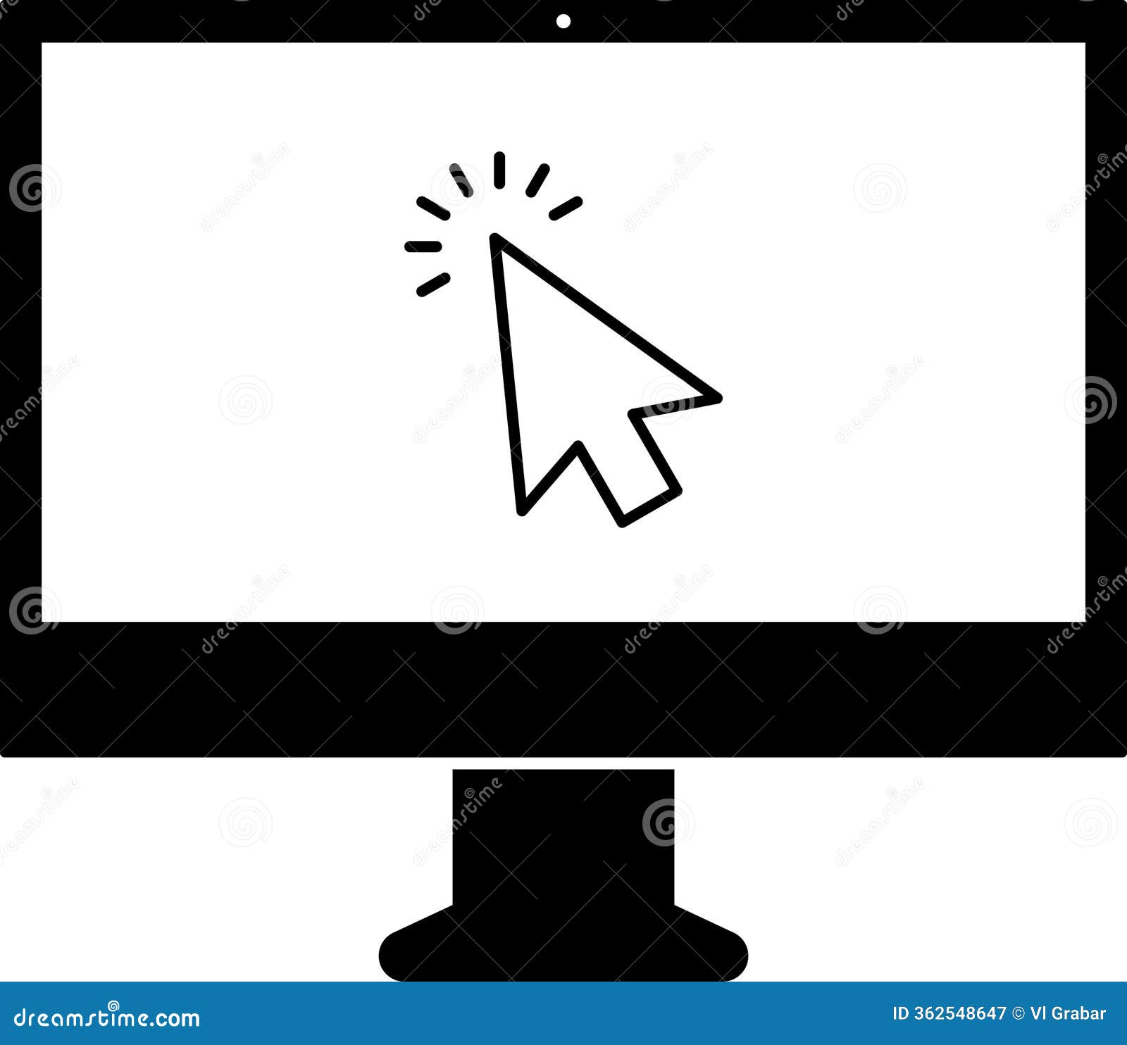 Laptop with Cursor on Screen. Click in Laptop Vector Icon. Computer ...