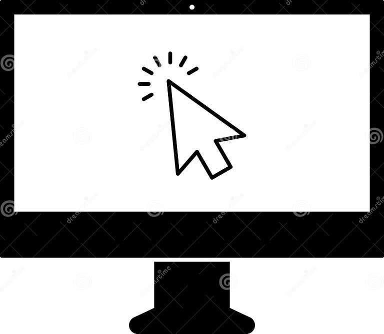 Laptop with Cursor on Screen. Click in Laptop Vector Icon. Computer ...