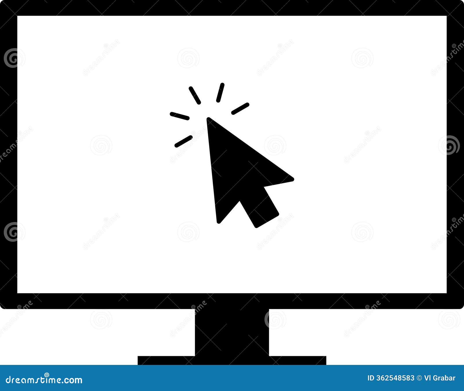 Laptop with Cursor on Screen. Click in Laptop Vector Icon. Computer ...