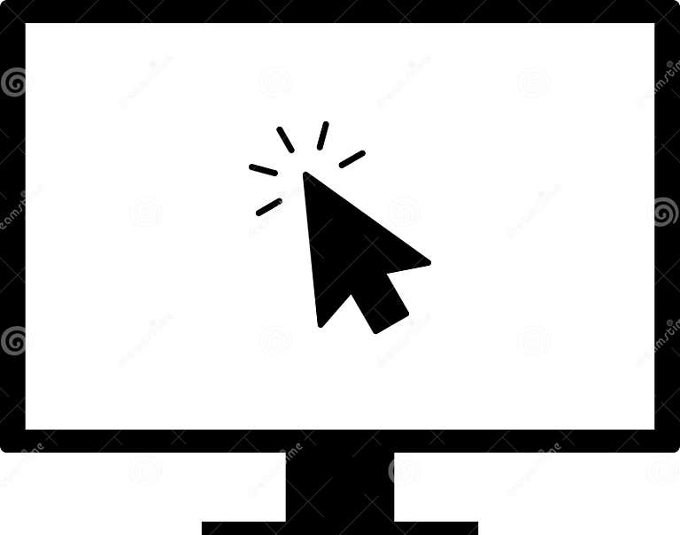 Laptop with Cursor on Screen. Click in Laptop Vector Icon. Computer ...