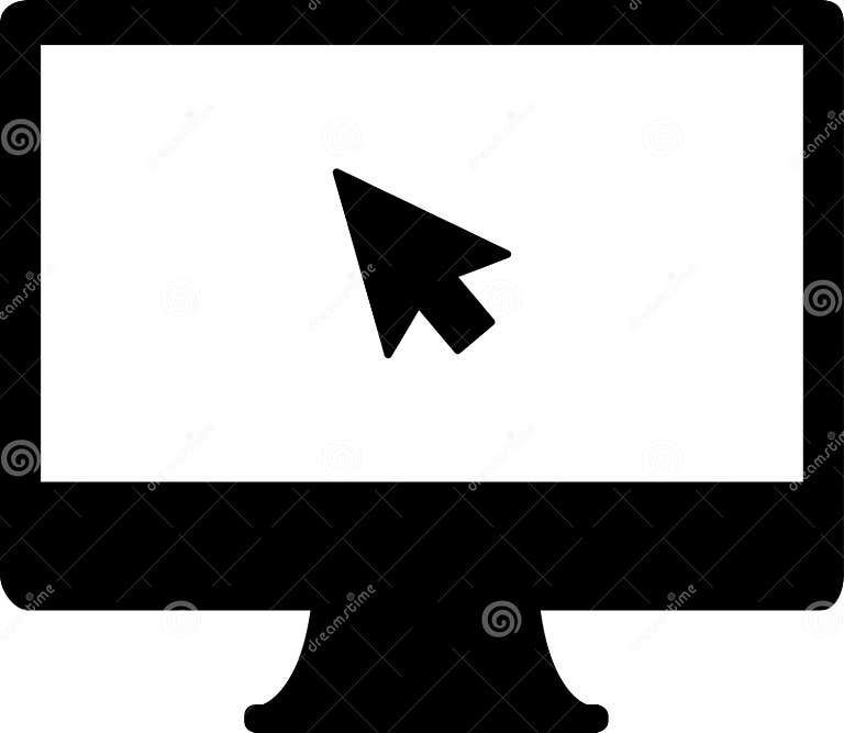 Laptop with Cursor on Screen. Click in Laptop Vector Icon. Computer ...