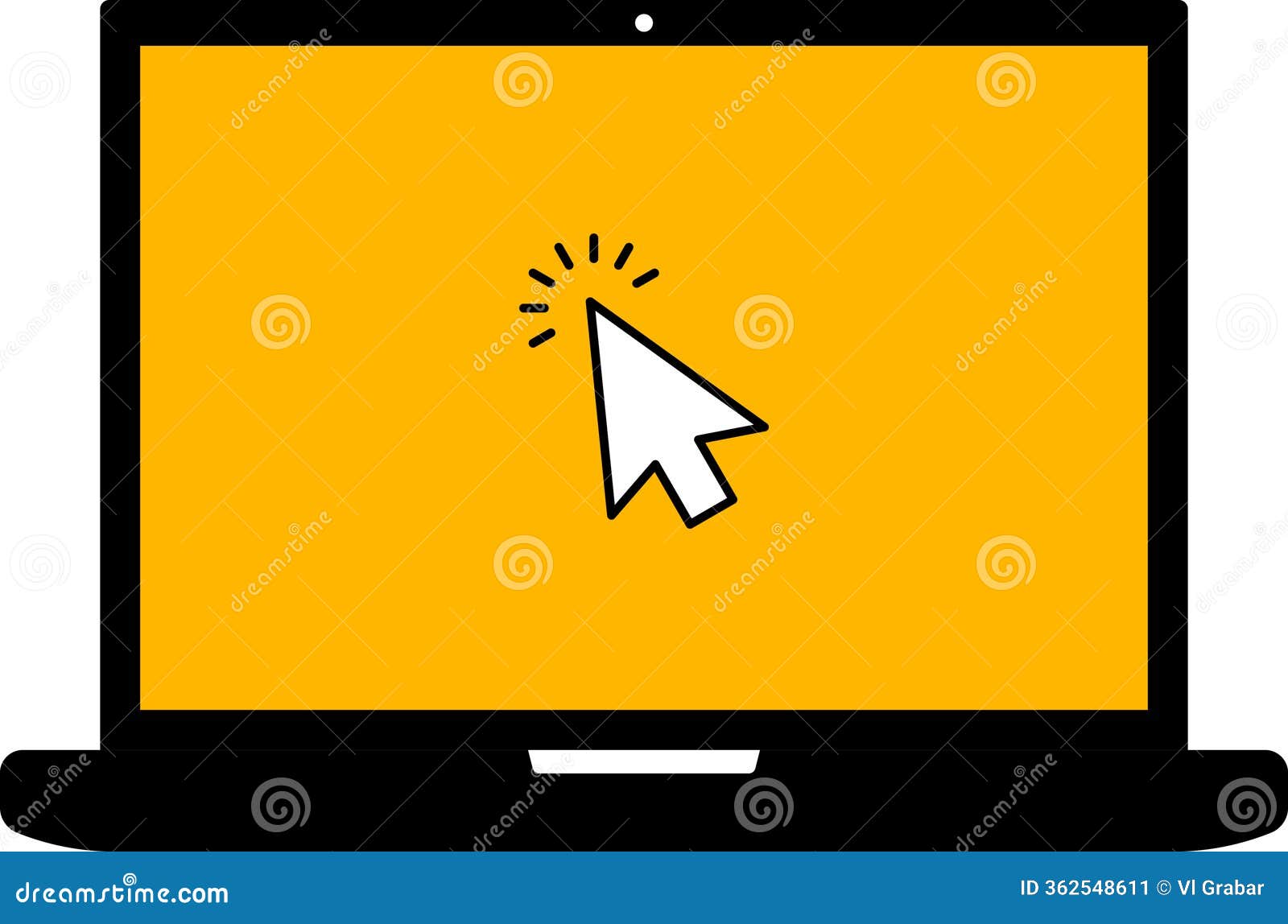 Laptop with Cursor on Screen. Click in Laptop Vector Icon. Computer ...