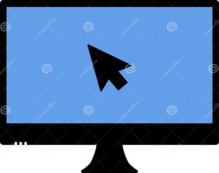 Laptop with Cursor on Screen. Click in Laptop Vector Icon. Computer ...
