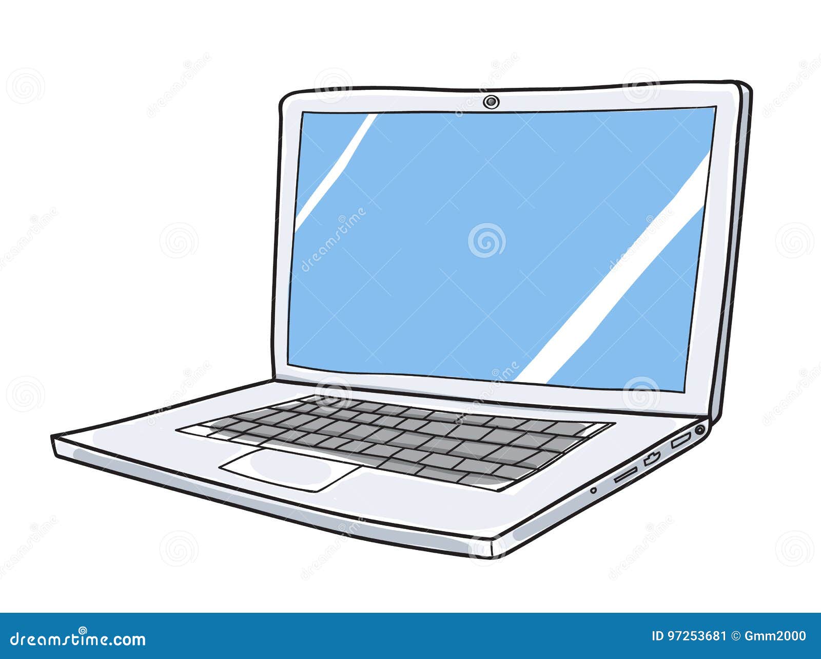 Laptop Cute Hand Drawn Vector Art Illustration Stock Vector ...