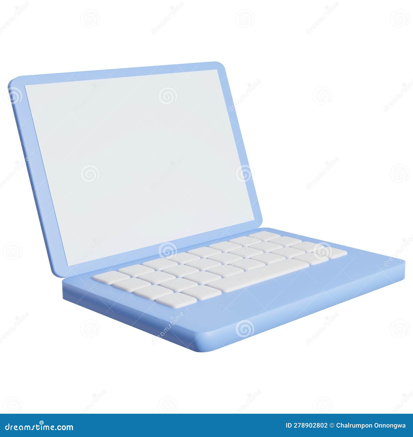 Laptop 3d Icon Easy Style on White Stock Illustration - Illustration of ...