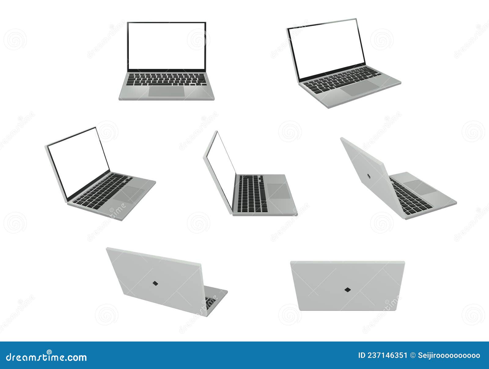 Laptop with 3D Structure. Various Angles Stock Illustration ...