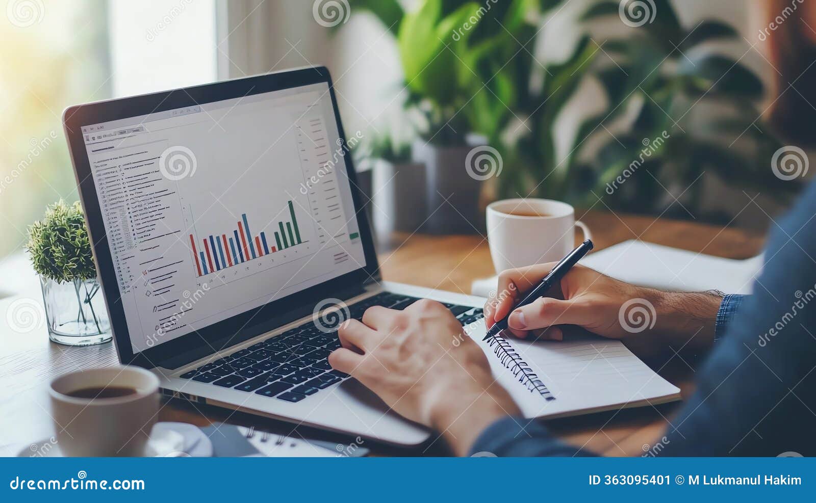 Laptop Data Analysis Illustration Stock Image - Image of planning ...