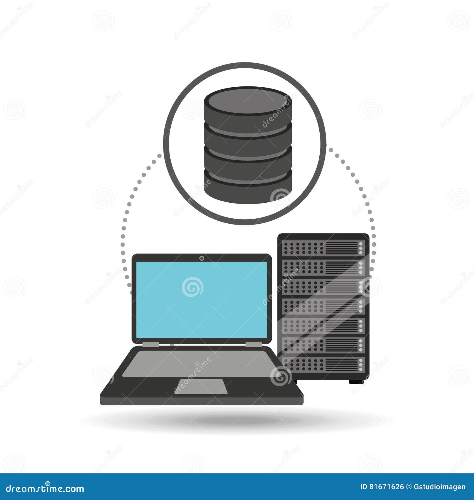 Laptop Data Server Center Icon Stock Vector - Illustration of internet ...