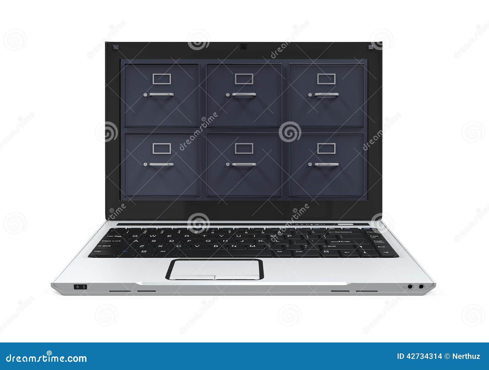 Laptop Data Storage stock illustration. Illustration of communication ...