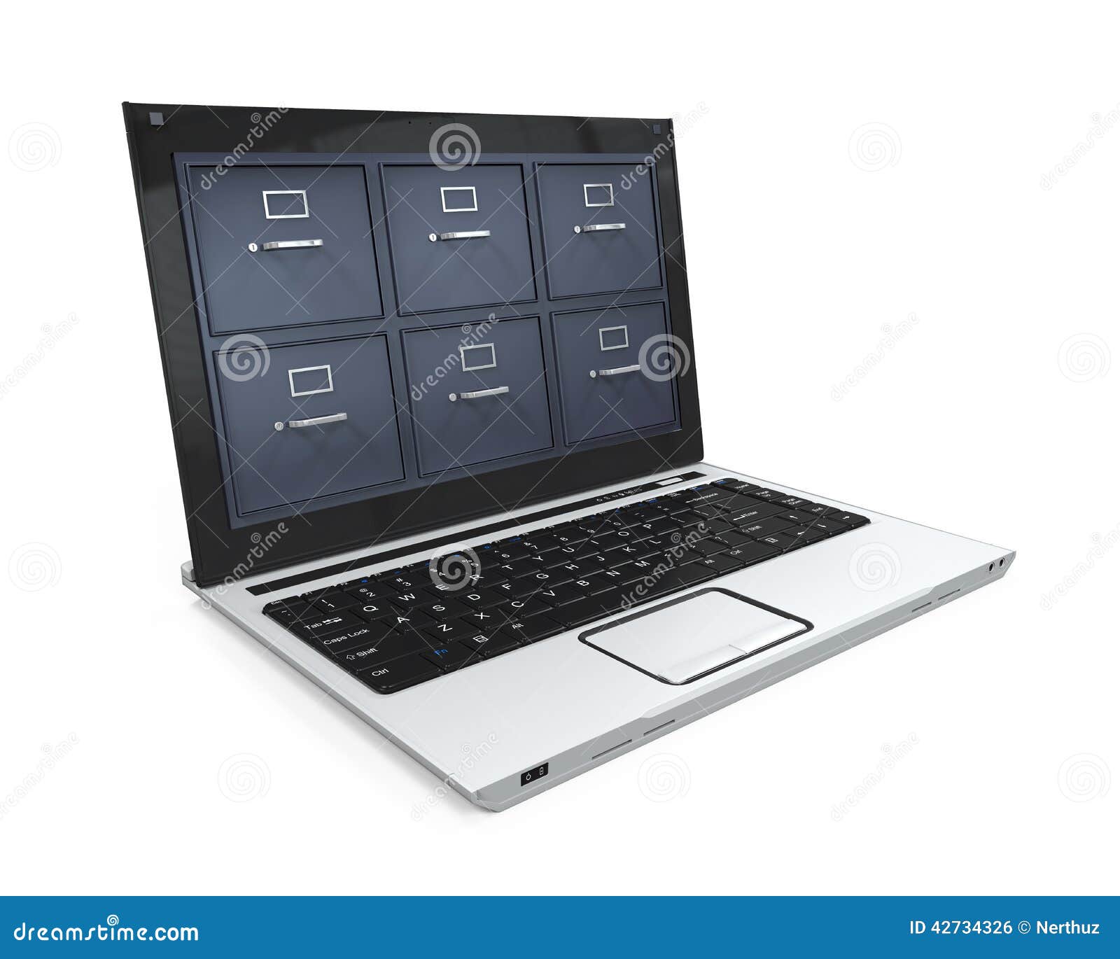 Laptop Data Storage stock illustration. Illustration of data - 42734326