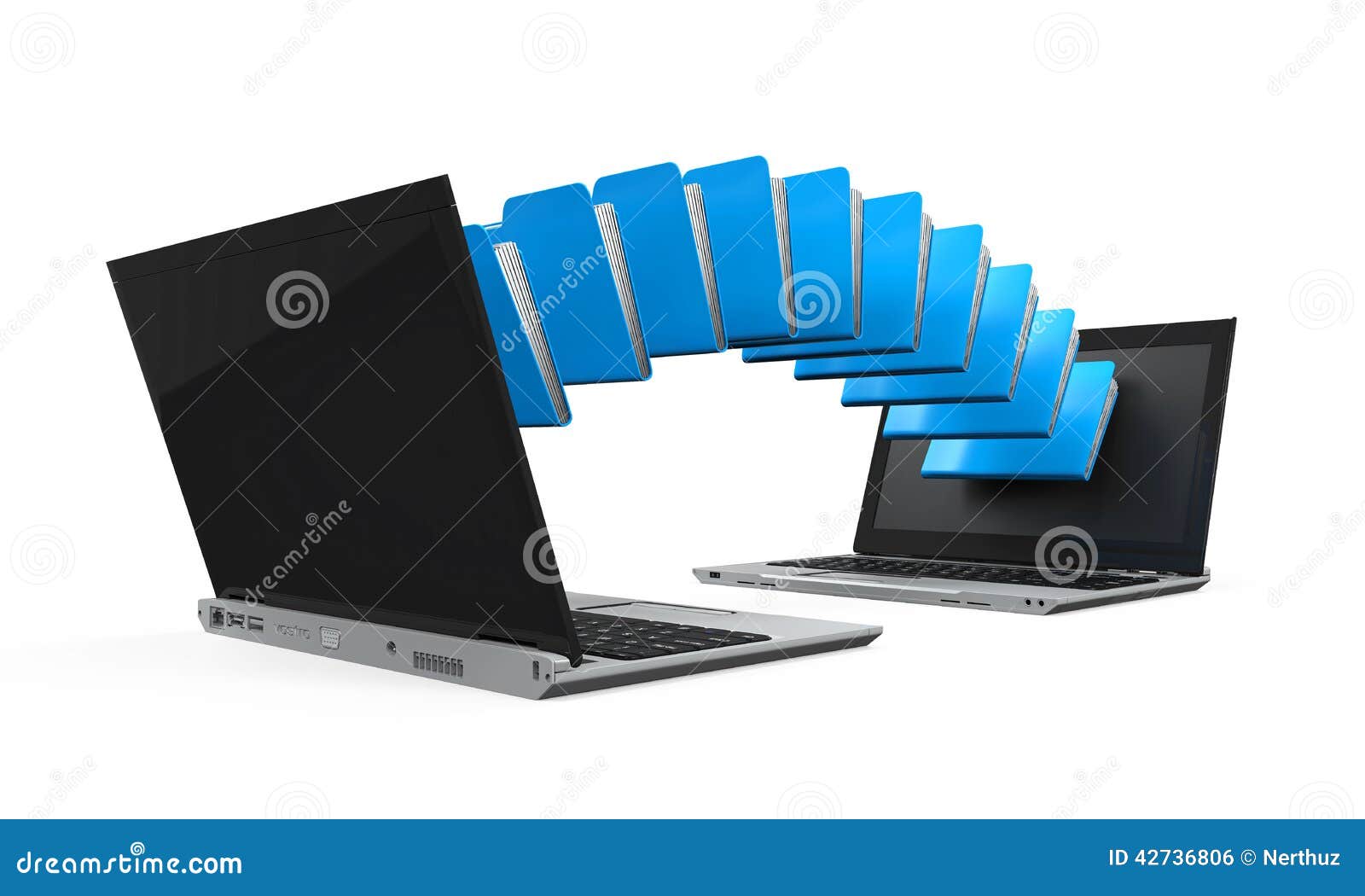 Laptop-Daten-Übertragung stock abbildung. Illustration von mappe - 42736806