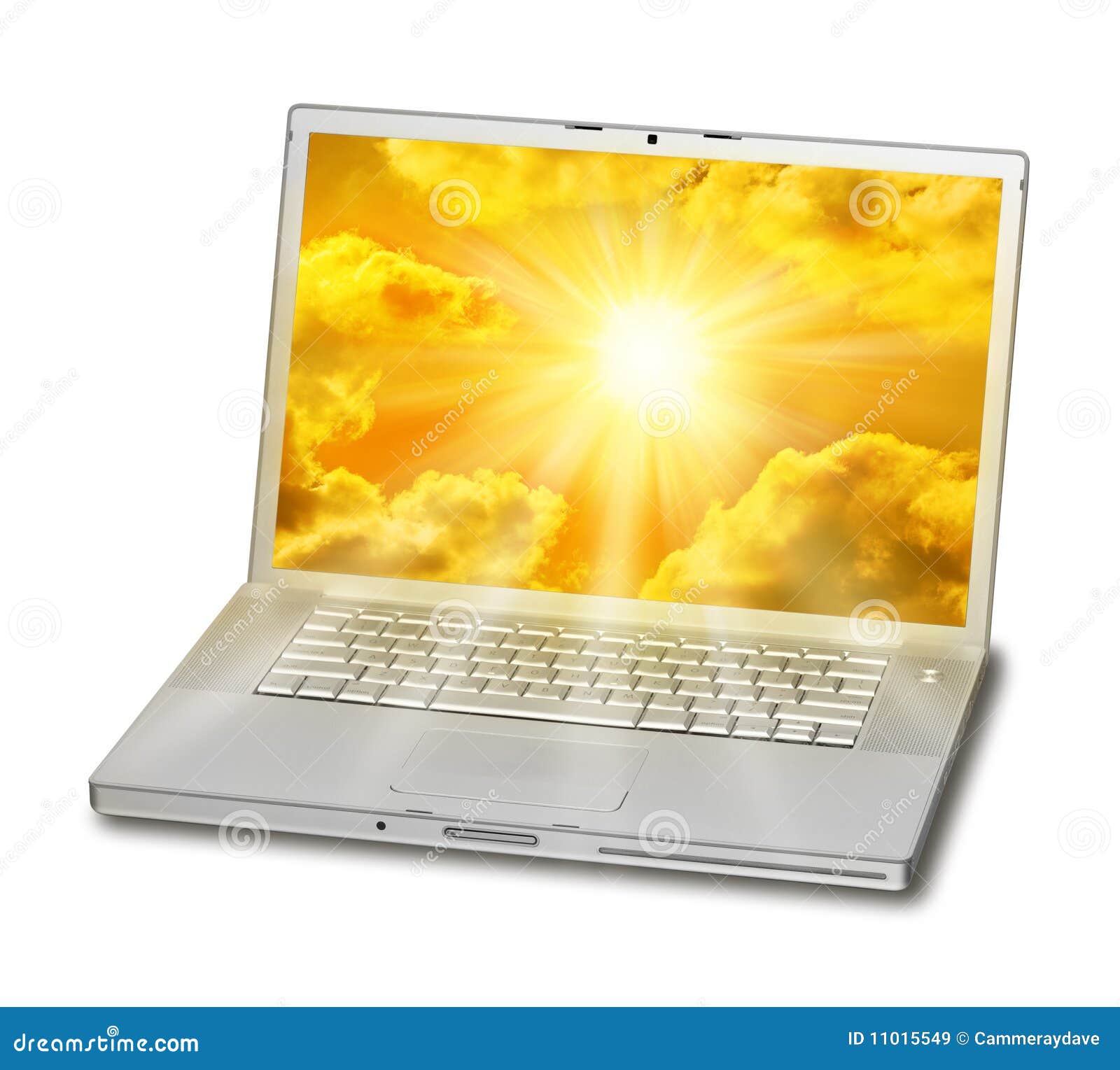 Laptop De Gele Zon Van De Computer Stock Afbeelding - Image of geel ...