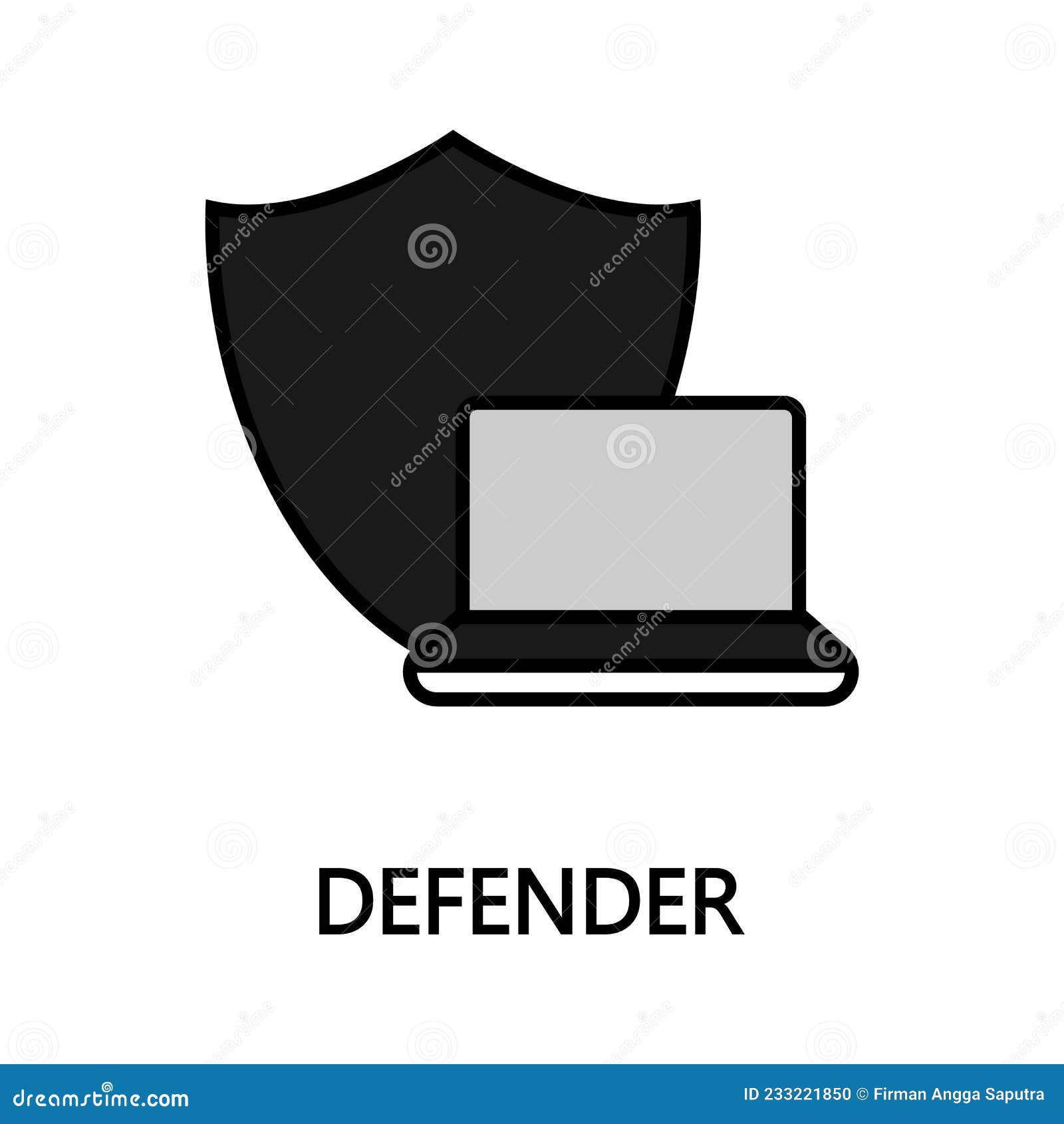 Laptop Defender Icon. Trendy Flat Vector Laptop Defender Icon on White ...